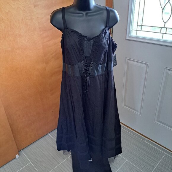 torrid | Dresses | Torrid Black Corset Faux Leather Dress Tulle Pin Up ...